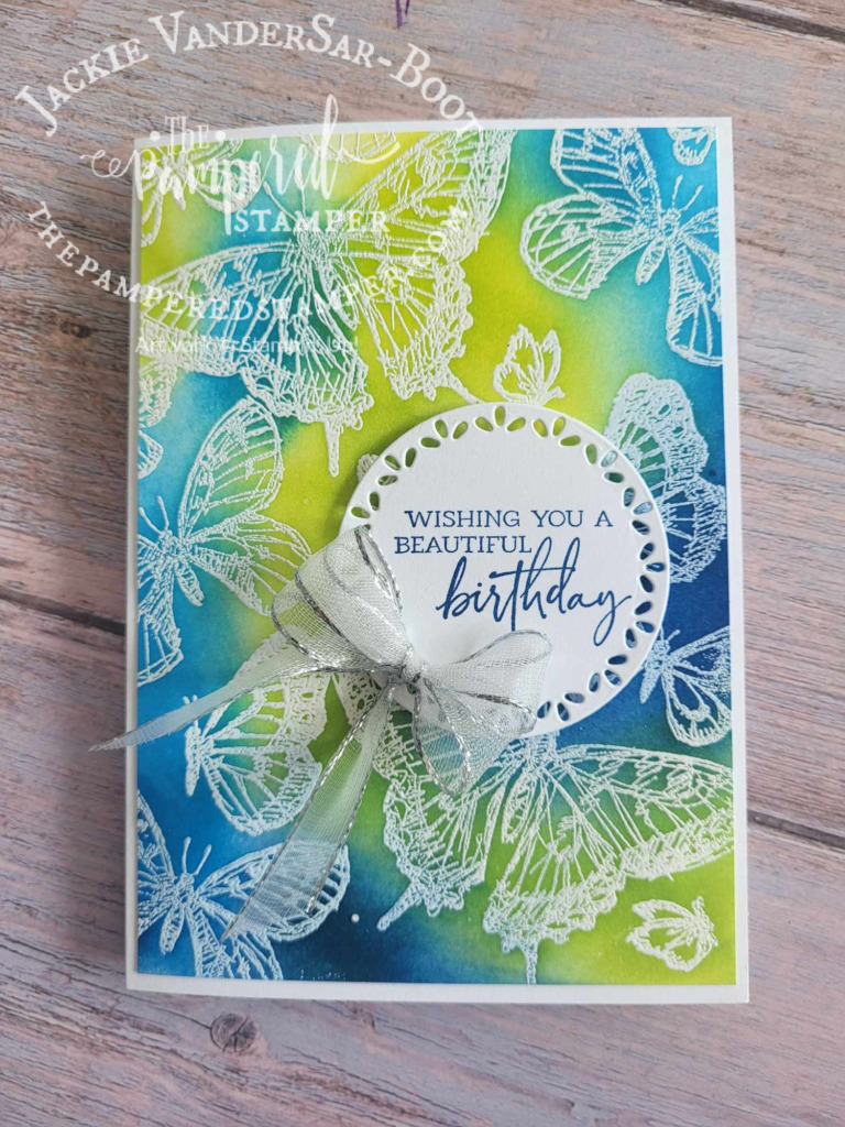 Sketched Butterflies Emboss Resist Technique Card - The Pampered Stamper