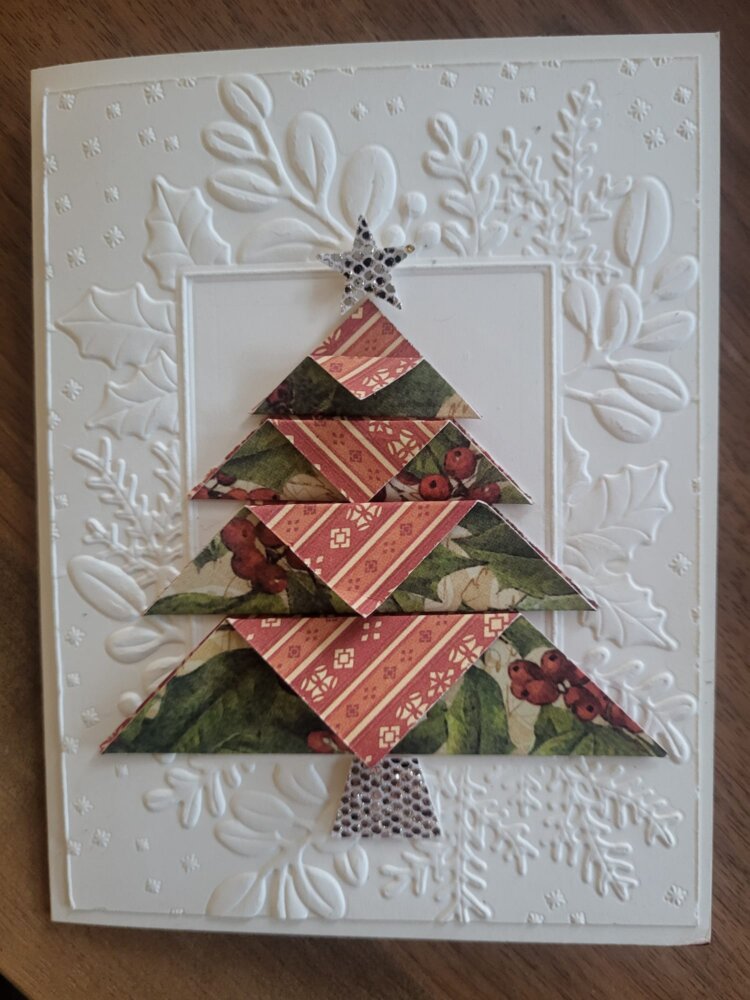 Folded Christmas Tree Card - The Pampered Stamper
